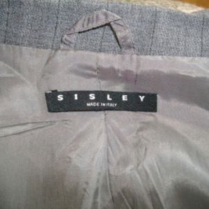 Sisley | Jackets & Coats | Gray Sisley Single Breasted Pin Stripe ...
